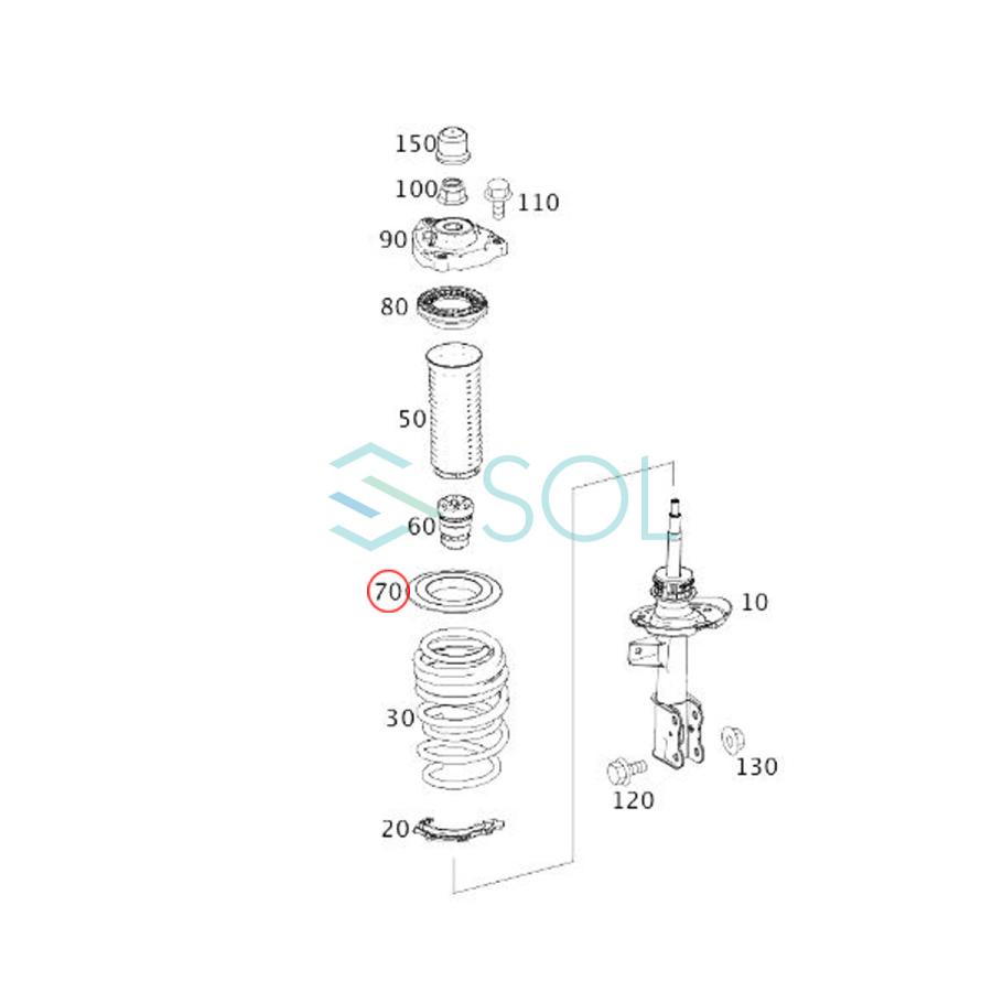 Mercedes-Benz ベンツ W156 フロント スプリングシム 4mm 左右セット GLA180 GLA200 GLA220 ...