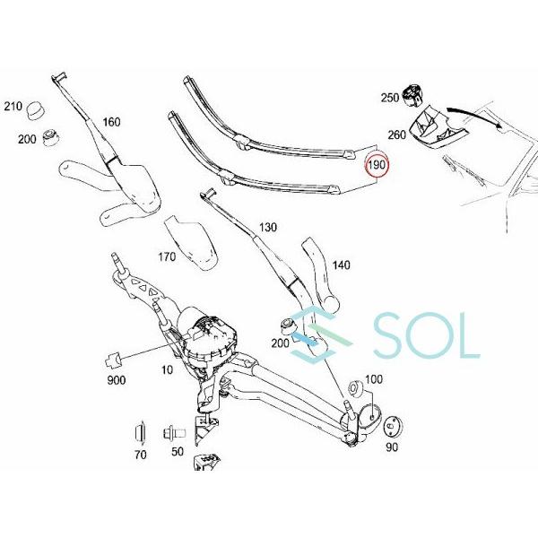 Mercedes-Benz ベンツ W204 右ハンドル車 フロント ワイパーブレード エアロワイパー 左右セット C180 C200 ...