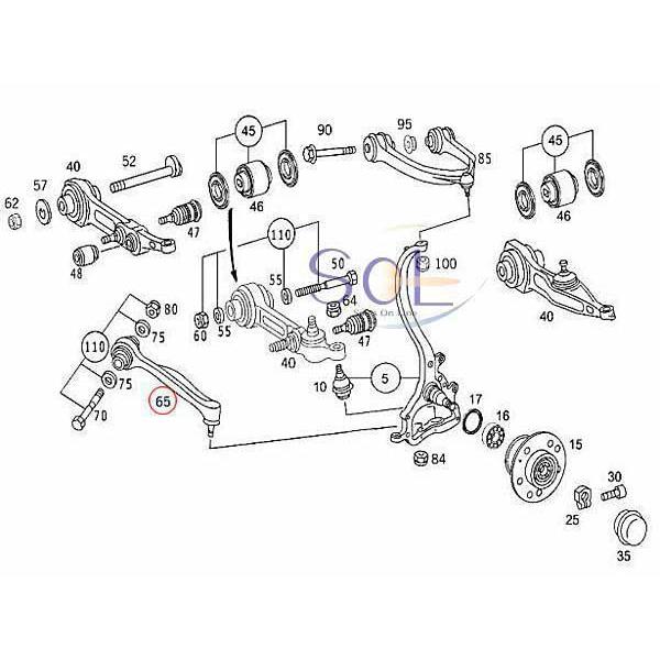 ベンツ W220 フロント ラジアスアーム ストラットアーム 右側 S320 S350 S430 S500 S600 S55 S63 S65 ...