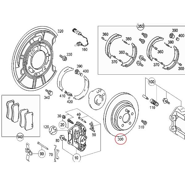 Mercedes-Benz（メルセデス・ベンツ） HAPAD ベンツ Sクラス W220 S320 S350 S430 S500 リアブレーキ ...