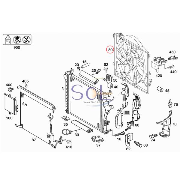 Mercedes-Benz ラジエーターブロアファン W215 W220 R230 ベンツ 850W CL600 CL55 CL65 S320 ...