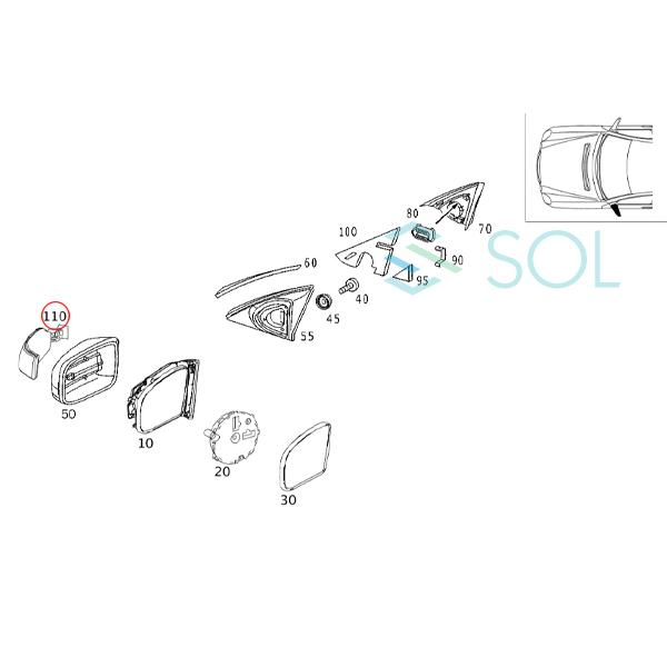 Mercedes-Benz ベンツ W215 W220 ドアミラー ウインカーレンズ クリア ホワイト 左側 CL500 CL600 S320 ...