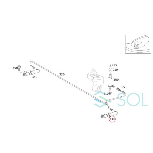 Mercedes-Benz ベンツ W221 W216 ヘッドライト ウォッシャーノズル 左側 S350 S500 S550 S63 S65 ...