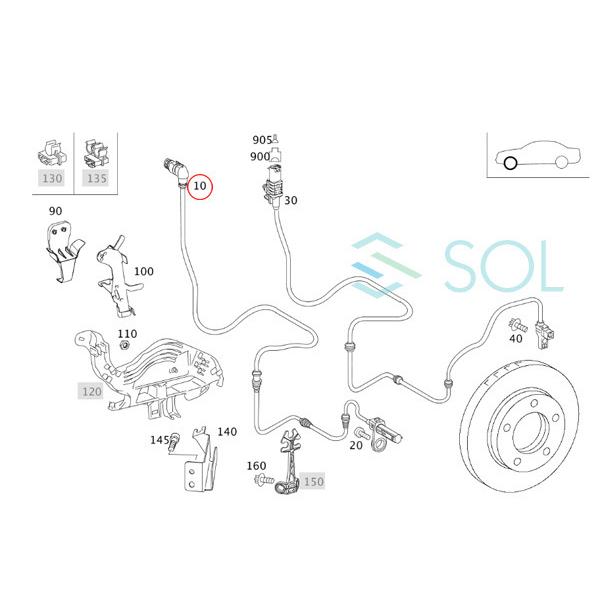 Mercedes-Benz 送料185円 ベンツ W221 W216 フロント スピードセンサー 左右共通 S350 S500 S550 ...
