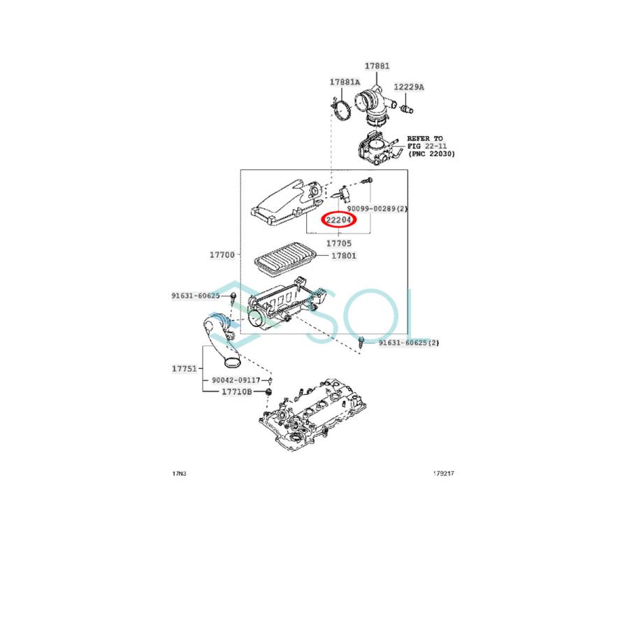 トヨタ プリウス ZVW41W ウィッシュ ZGE20G ZGE22G ZGE25G エアフロセンサー エアマスセンサー 22204 ...