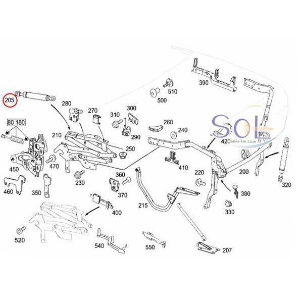 Mercedes-Benz（メルセデス・ベンツ） ベンツ R230 トランクダンパー(トランクショック) 左右セット SL350 SL500 ...
