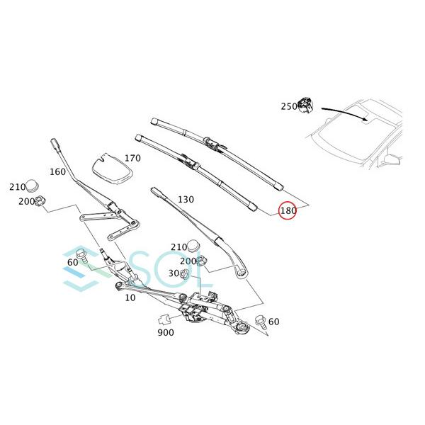 Mercedes-Benz ベンツ W246 フロント ワイパーブレード 左右セット B180 B250 2468201245 出荷締切18時 ...