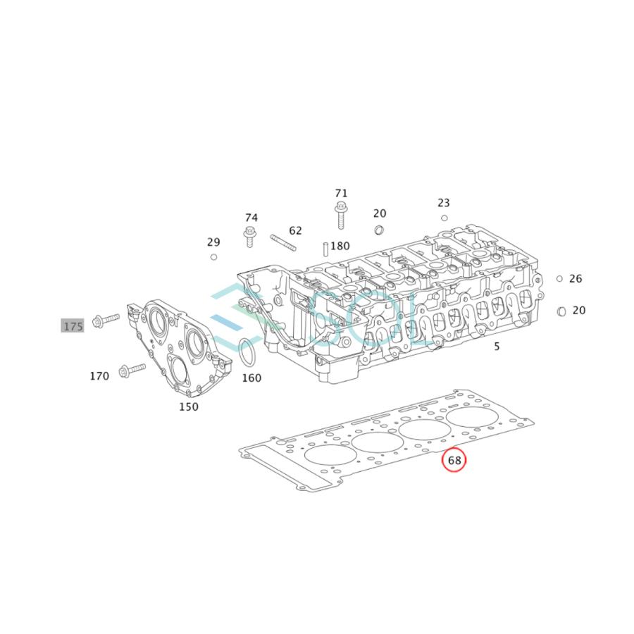 Mercedes-Benz シリンダーヘッド ガスケット ベンツ W203 W204 W212 W207 W209 R171 R172 ...