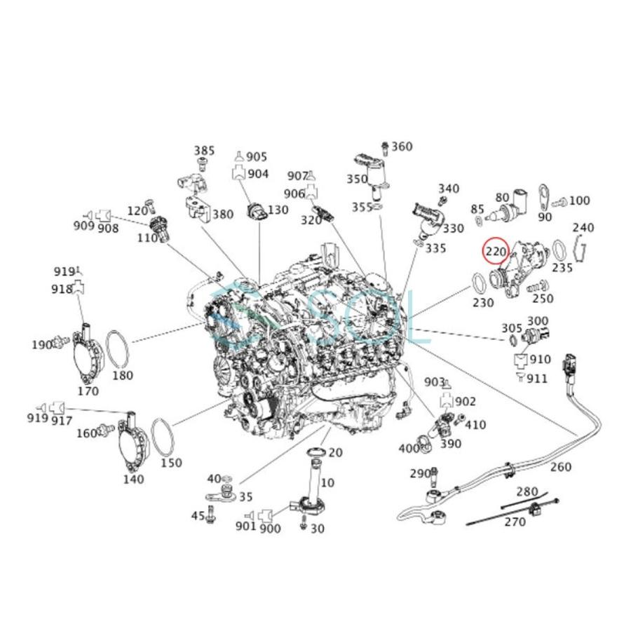 Mercedes-Benz ベンツ W212 W222 シリンダーヘッド クーラントフィードライン M276エンジン(V6) E400 ...
