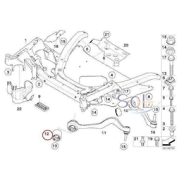 BMW BMW E60 E61 E63 E64 フロント プルストラット ブッシュ 左右共通 525i 530i 540i 545i 550i ...