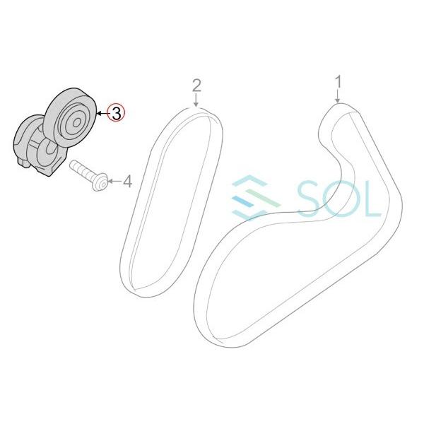ボルボ S80 V70 XC70 XC60 S60 V60 ベルトテンショナー 31258153 31258145 31251429 ...