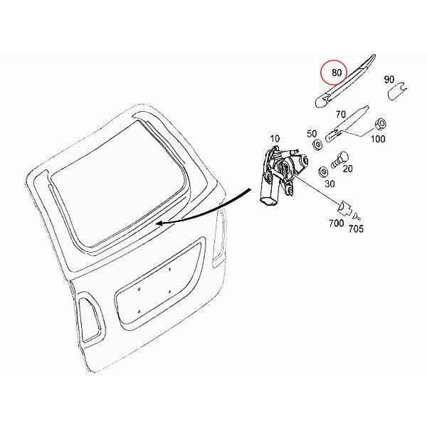 Mercedes-Benz BOSCH リア ワイパーブレード 出荷締切18時 ベンツ W164 W166 W169 W212 W251 ...