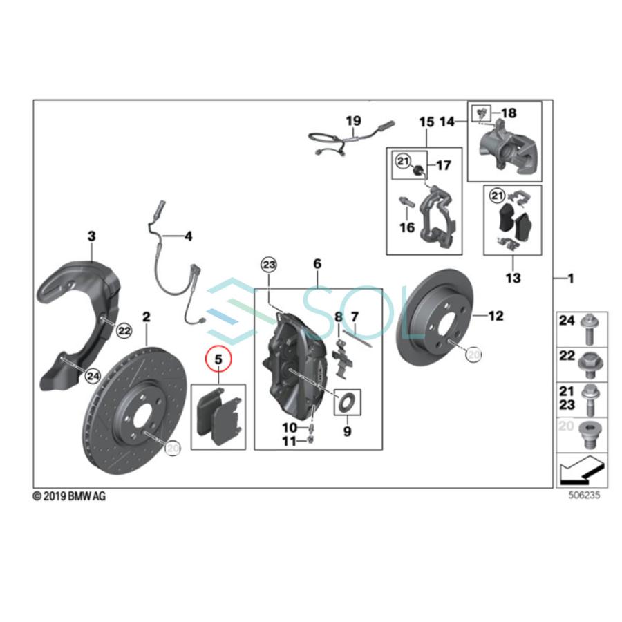 BMW F48 X1 F39 X2 フロント ブレーキパッド 左右セット 18i 18d 18dX 20i 20dX 20iX 25iX ...