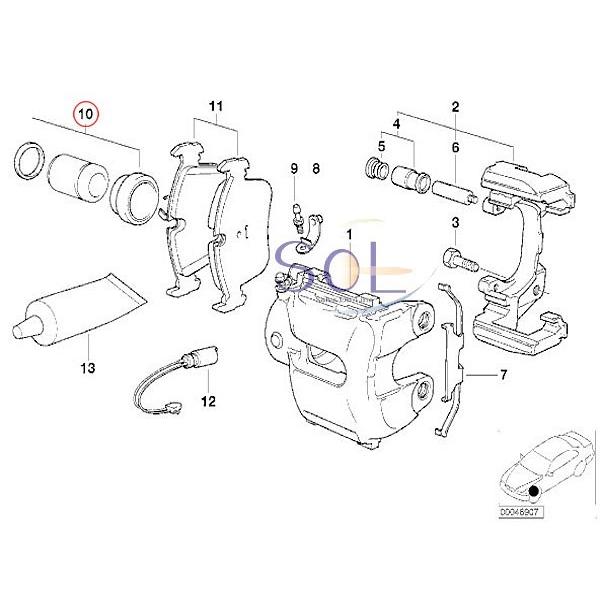 BMW E36 E46 フロント ブレーキキャリパー リペアキット(シーリングセット) 318i 320i 323i 325i 328i 左右 ...
