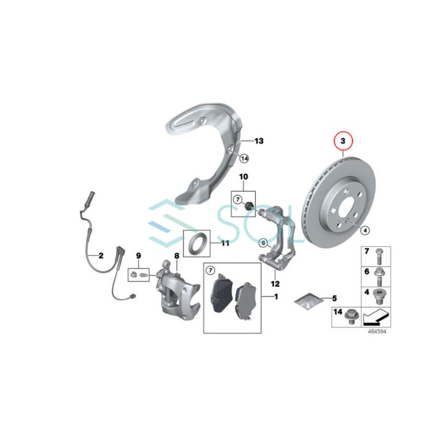 BMW F45 F46 F48 X1 F39 X2 フロント ブレーキローター 左右セット 218i 218d 218dX 220i 225iX 225xe 20i 20dx 20iX ...
