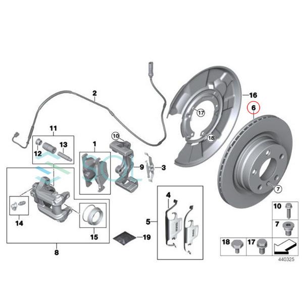 BMW F20 F22 F23 リア ブレーキローター ブレーキディスク 左右セット 116i 118i 118d 220i ...