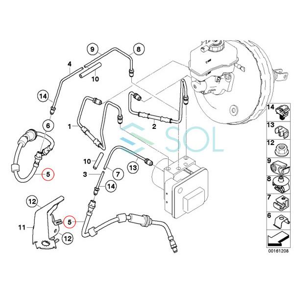 BMW BMW E90 E91 E92 E93 フロント ブレーキホース 左右セット 320i 323i 325i 330i 335i ...