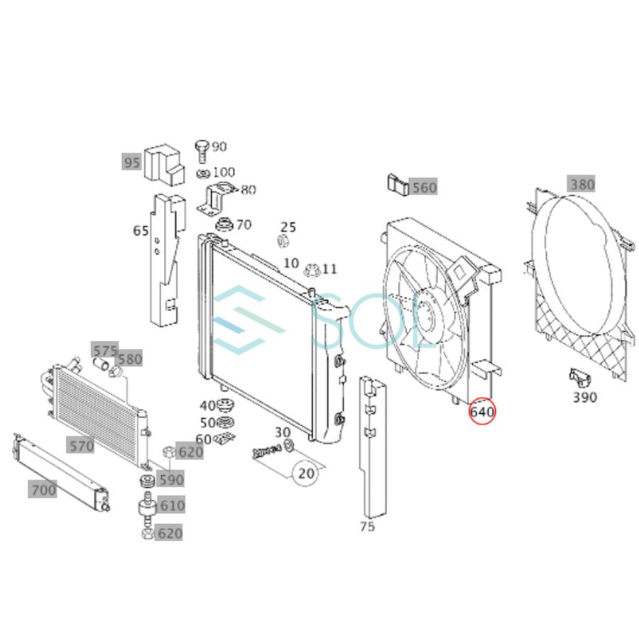 Mercedes-Benz ラジエーター ブロアファン 電動ファン W463 ベンツ G320 G350 G400 G500 G550 G55 ...