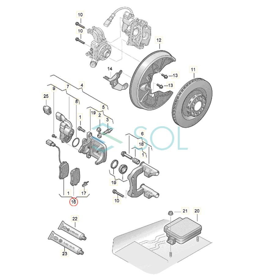 HAPAD リア ブレーキパッド ディスクパッド 左右セット アウディ A6 オールロード C6 4FH A8 S8 D3 4E2 4E8 ...
