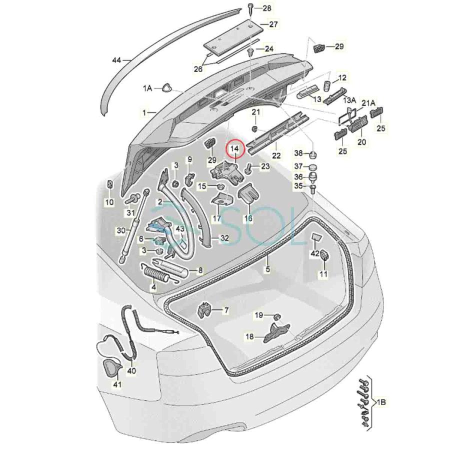 Audi アウディ A4 B7 B8(8EC 8K2) A5(8T3 8TA 8F7) A6 C6(4F2 4E8) トランクリッド ...