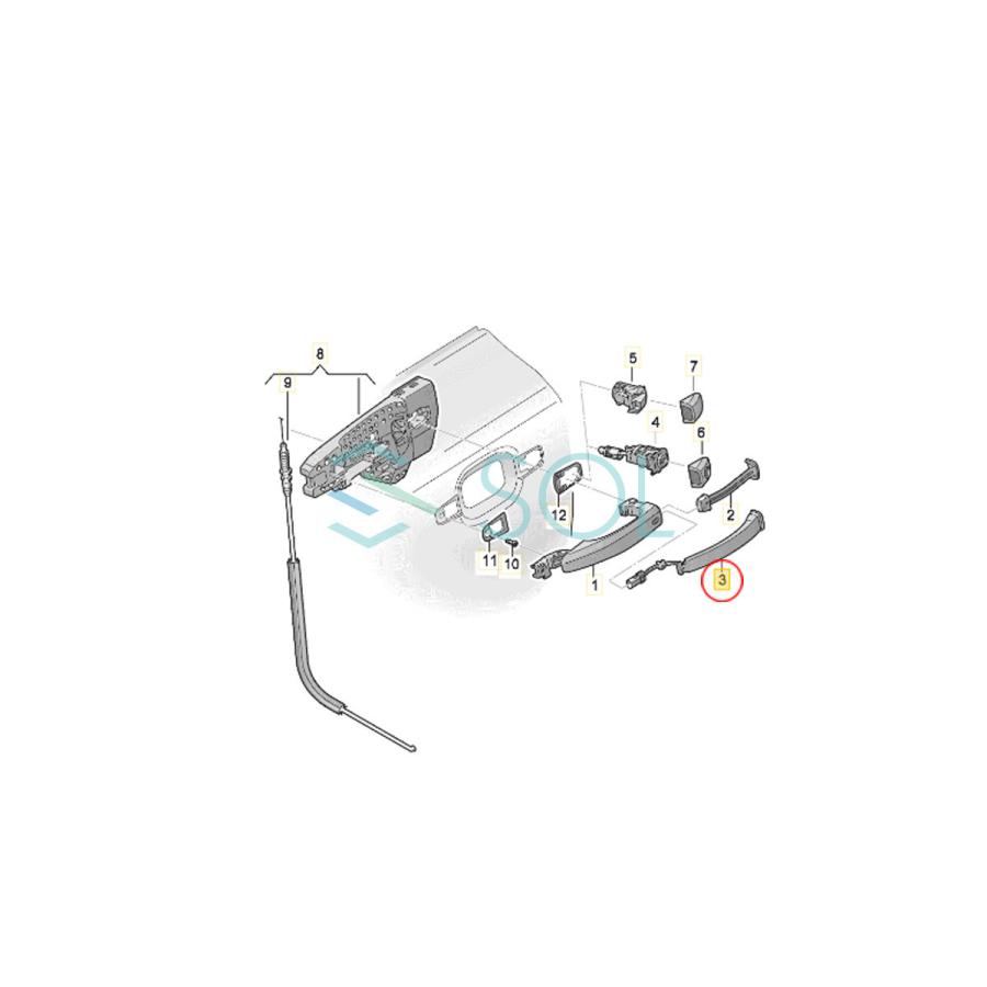 Audi（アウディ） Q3 RSQ3(8U) Q5 SQ5(8R) アドバンスドキー用 ドアタッチセンサー 前後左右共通 4G8927753 ...