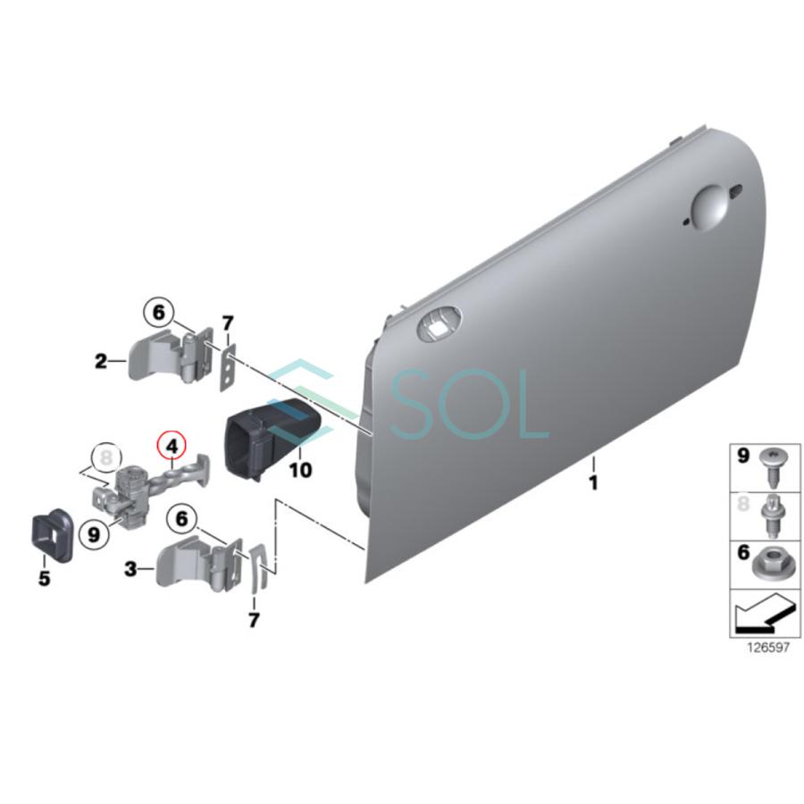 BMW MINI R50 R52 R53 R55 R56 R57 R58 R59 ドアストッパー ドアブレーキ ワン クーパー クーパーS JCW 51217176811 ...