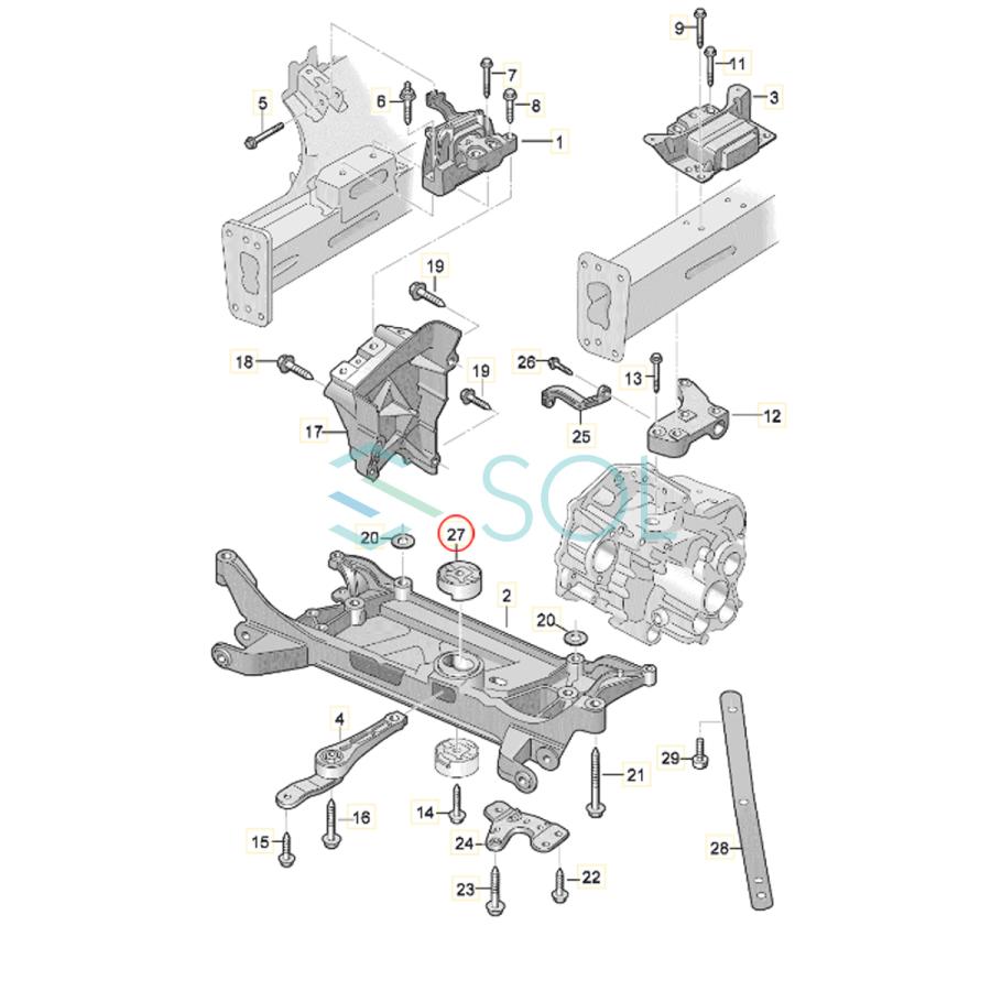Audi（アウディ） A3(8V1 8VA 8VF 8VK 8VS 8VM) Q2(GAB GAG) エンジンマウント 上下セット ...
