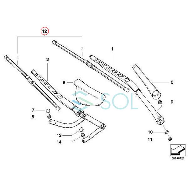 BMW E60 E61 フロント ワイパーブレード 左右セット 左右ハンドル共通 525i 530i 540i 545i 550i M5 ...