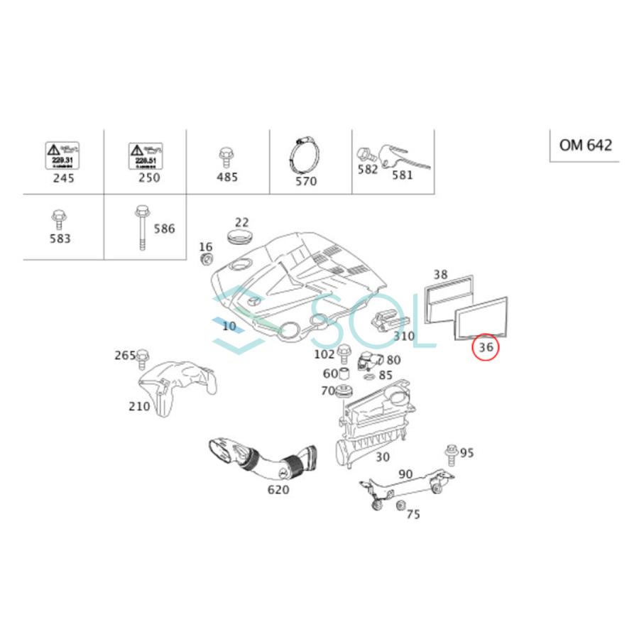 ベンツ W209 W219 W164 W166 X204 エアフィルター エアークリーナー 左側 CLK320 CLS350 ML350 ...
