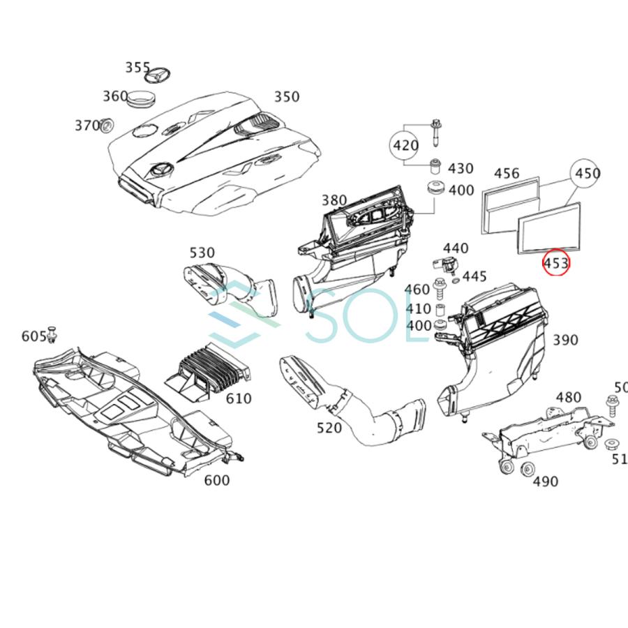 Mercedes-Benz ベンツ W164 W166 W463 X166 X204 エアフィルター 左側 ML350 GLE350d ...