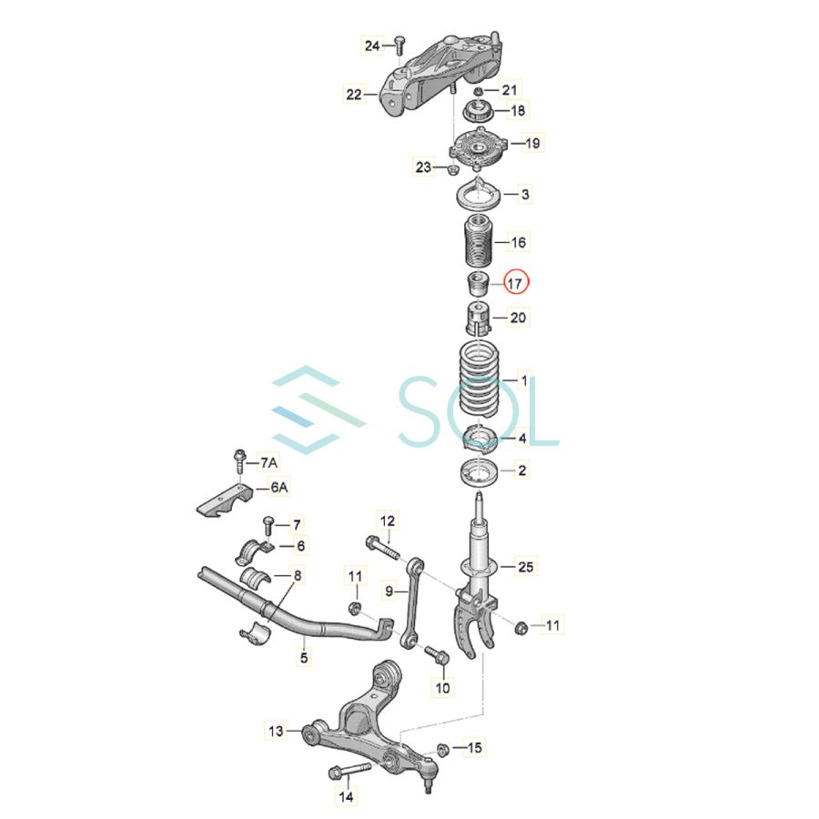 フォルクスワーゲン（Volkswagen） フロント バンプストップラバー 片側 VW トゥアレグ 7L 7L6412303 1個 左右共通 ...