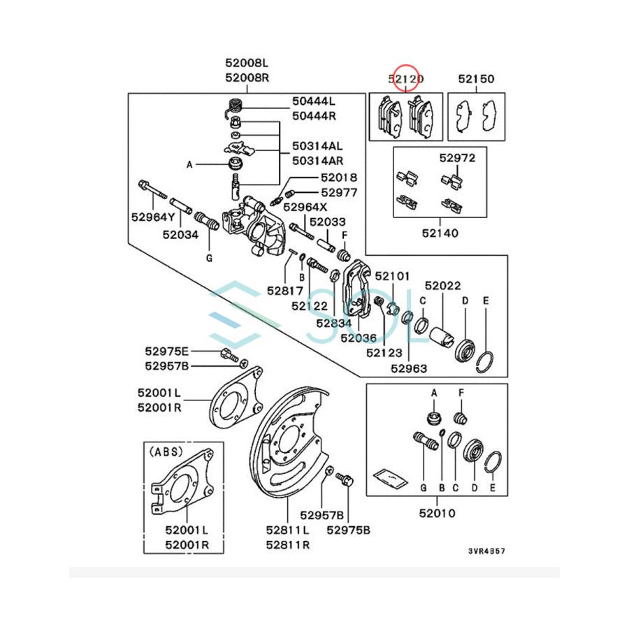 三菱 HAPAD ランサーカーゴ CB3A リア ブレーキパッド ディスクパッド 左右セット 34116774050 34116772892 18時まで即日出荷 : 自動車パーツの宝箱 ...