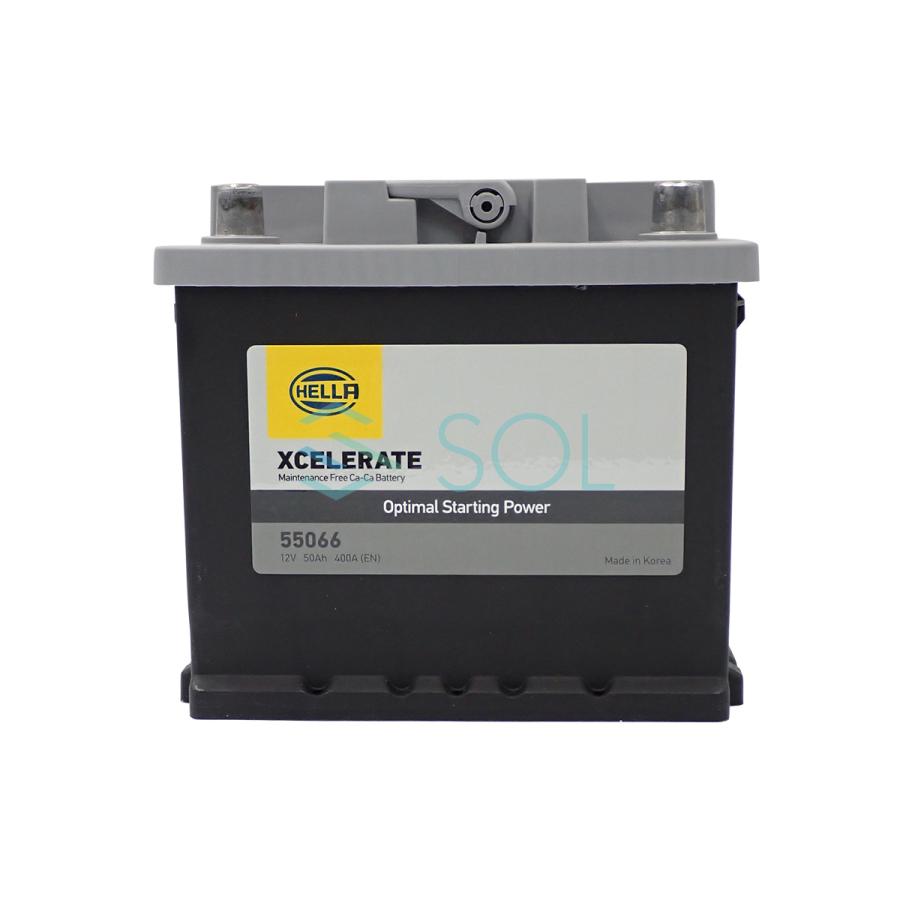 HELLA バッテリー 50AH 55066 フィアット 500 グランデプント バルケッタ プジョー 106 206 208 ルノー ...