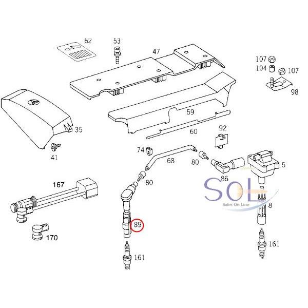 Mercedes-Benz スパークプラグ 1本 ベンツ W202 W203 W208 W210 W638 M111(直4) コネクター ...
