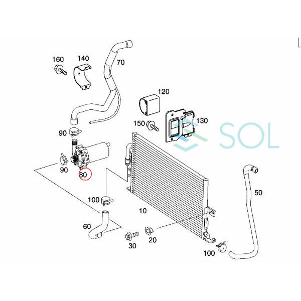 Mercedes-Benz ベンツ Eクラス W211 E55 ウォーターポンプ インタークーラー用 0005000386 ...