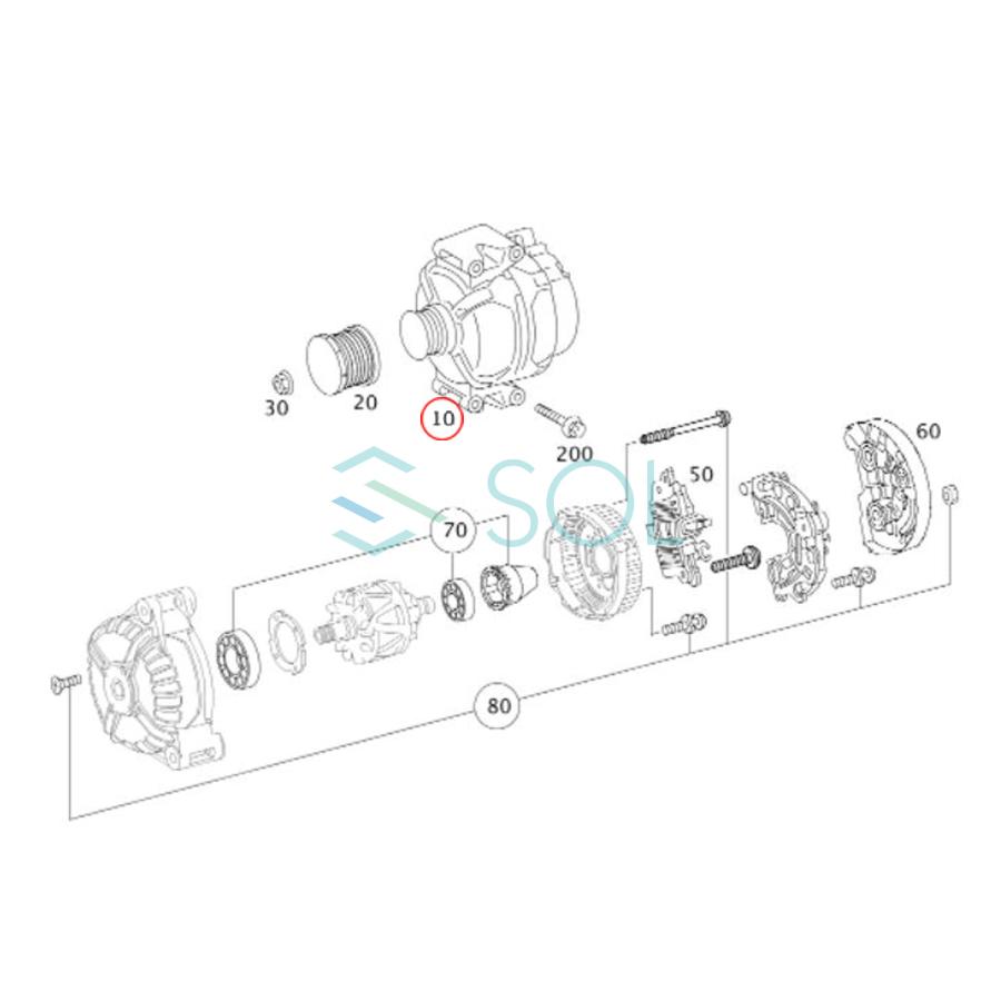ベンツ W204 W205 W212 W207 W238 R172 オルタネーター C180 C200 E200 E250 SLC180 ...