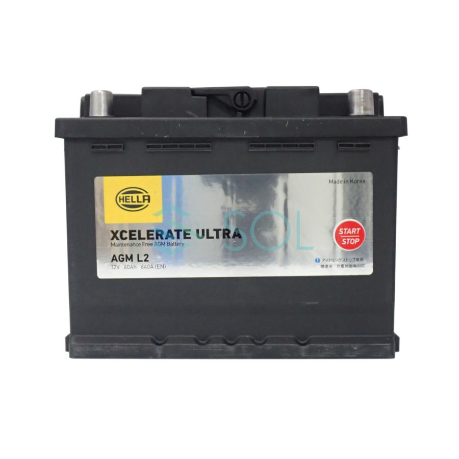 ベンツ C118 X118 C208 C209 C238 C257 HELLA製 高性能 AGM バッテリー AGML2 LN2 12V ...