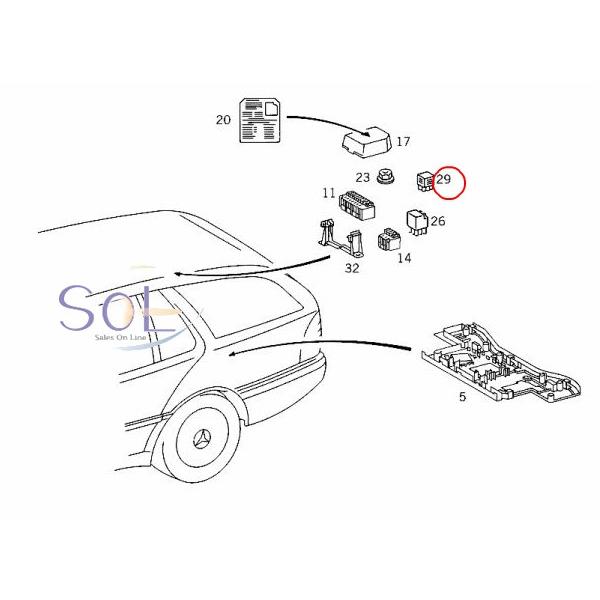 Mercedes-Benz VEMO ベンツ W124 R129 フューエル 燃料ポンプリレー Eクラス E220 E280 E300 E320 E400 E500 SLクラス SL320 ...