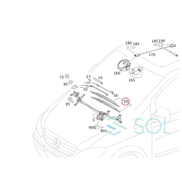 Mercedes-Benz（メルセデス・ベンツ） ベンツ W639 フロント ワイパーブレード 左右セット 左右ハンドル共通 V350 ...