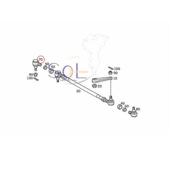 Mercedes-Benz ベンツ W463 ドラッグリンクエンド センターリンクエンド 左側 G320 G500 G550 G55 ...