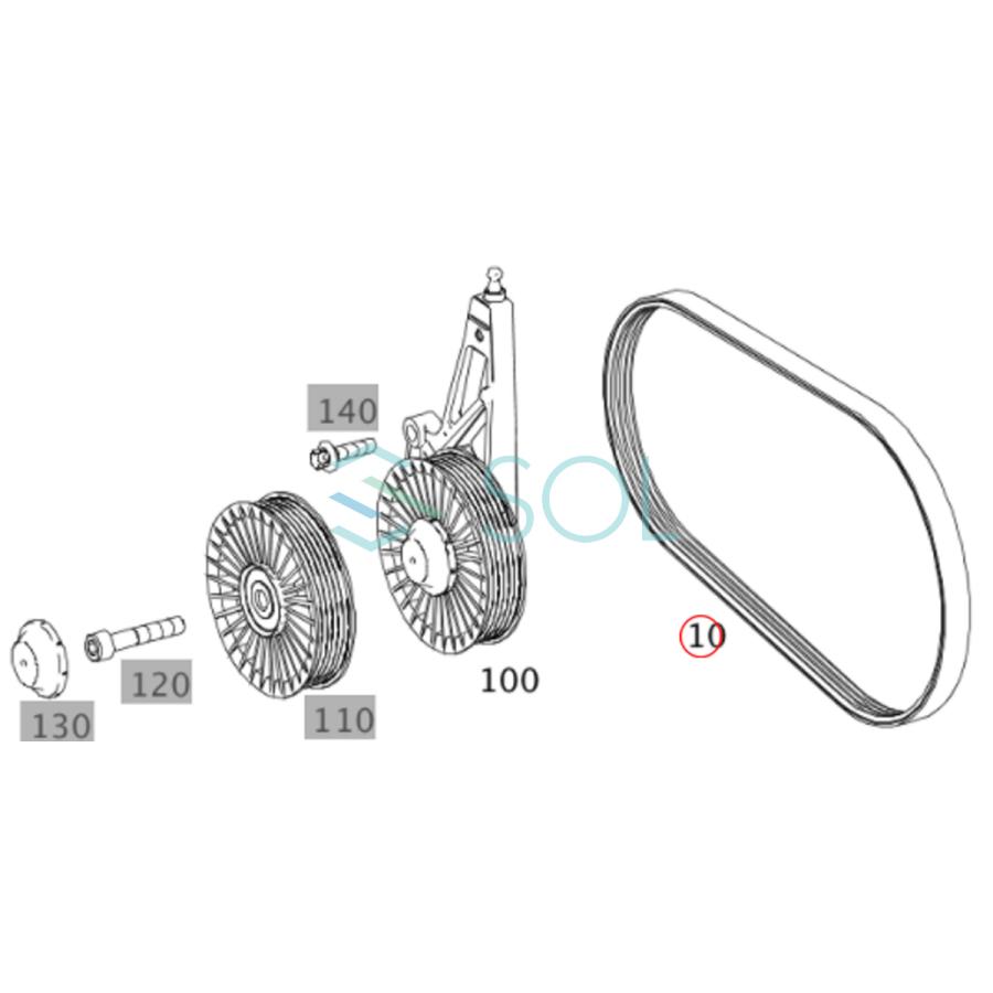 Mercedes-Benz ベンツ W166 X166 X204 ファンベルト Vベルト ML350 GLE350d GL350 ...