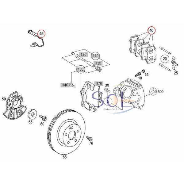 Mercedes-Benz HAPAD ベンツ フロント ブレーキパッド左右 + パッドセンサー1本 セット W220 W221 R230 ...