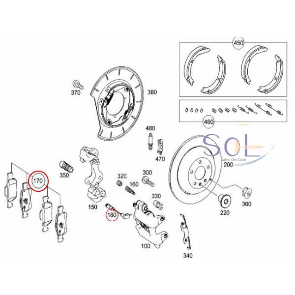 Mercedes-Benz HAPAD リア ブレーキパッド左右 + パッドセンサー1本 セット ベンツ W164 W251 ML350 ...