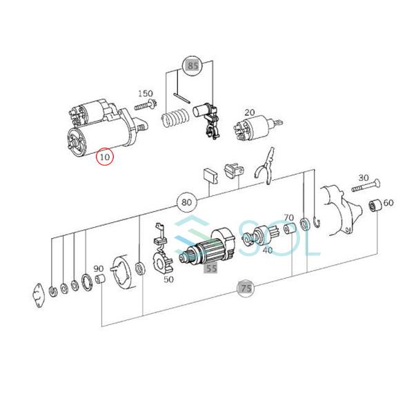 Mercedes-Benz HELLA ベンツ Eクラス W210 E230 スターター セルモーター スターターモーター リビルト コア返却不要 0051515301 18時まで即日出荷 ...