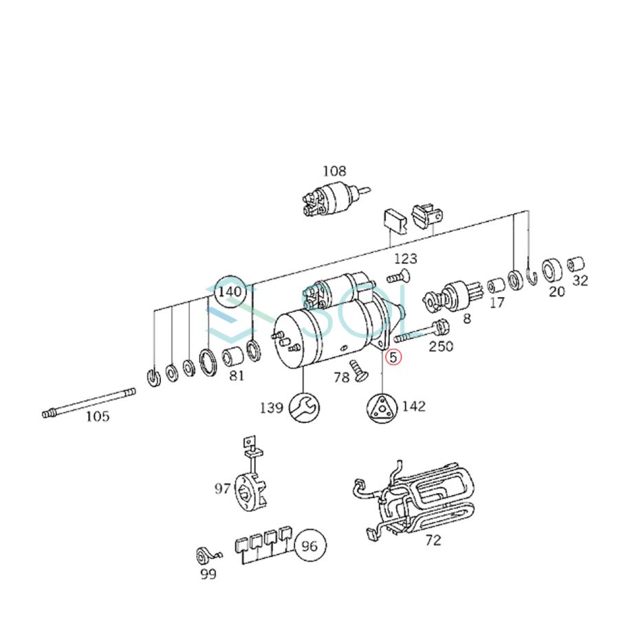 Mercedes-Benz コア返却不要 セルモーター スターターモーター Eクラス 190シリーズ W124 W210 W201 ...