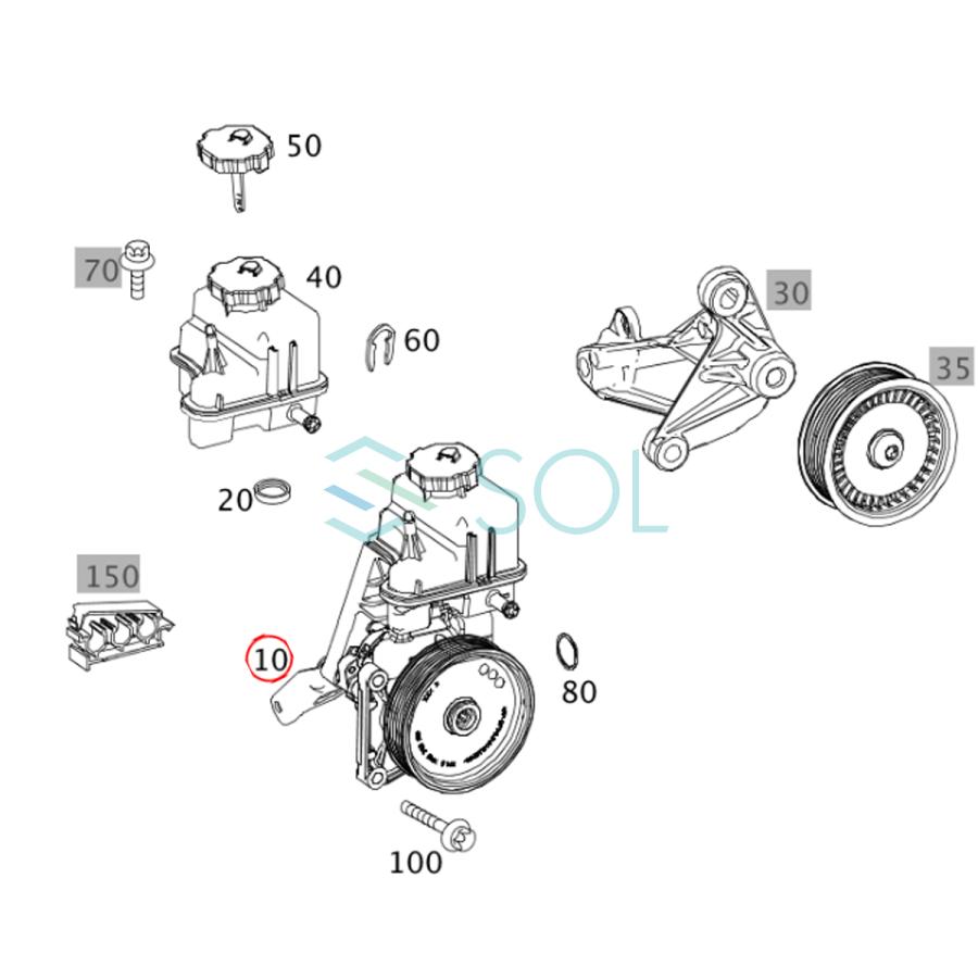 Mercedes-Benz ベンツ Eクラス W207 E350 E500 パワーステアリングポンプ パワステポンプ 0054669501 0054669401 005466950180 18 ...