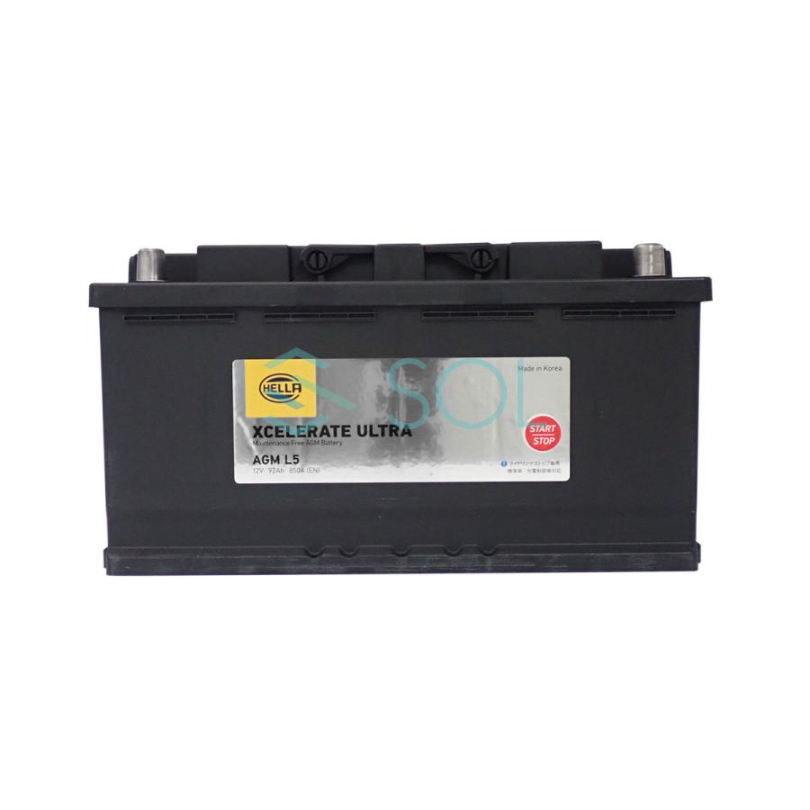 Audi（アウディ） HELLA Q7 4M AGM バッテリー AGML5 LN5 12V 92AH 車検 欧州車 000915105CE ...