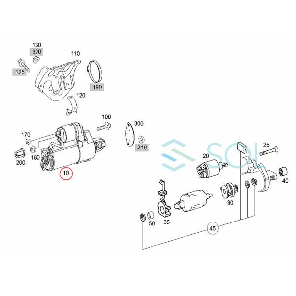 Mercedes-Benz ベンツ W221 W216 R230 W209 スターターモーター S600 S65 CL600 CL65 ...