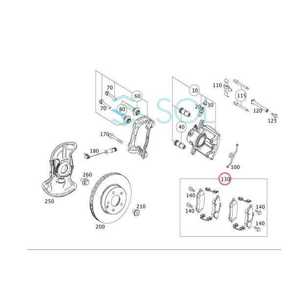 Mercedes-Benz HAPAD フロント ブレーキパッド 左右セット ベンツ W204 W207 W212 W218 R172 ...