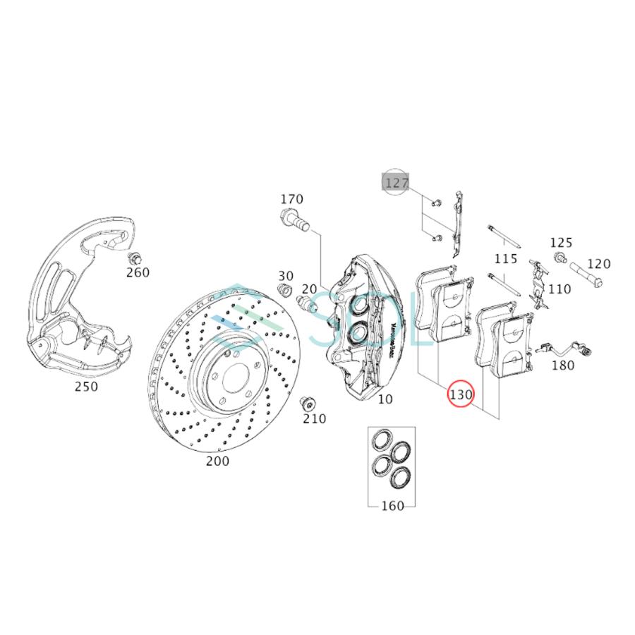 ベンツ W222 W217 フロント 低ダスト ブレーキパッド 左右セット S400 S550 S600 0084200220 ...